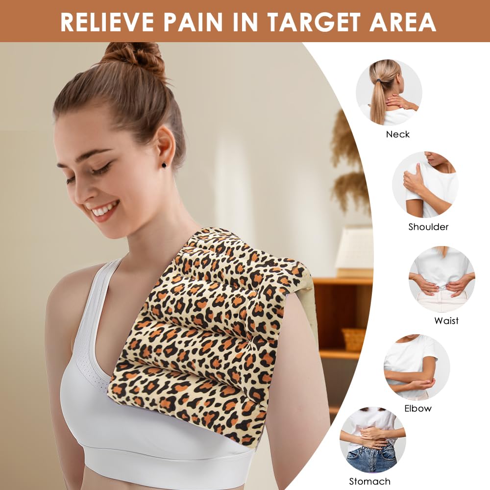 MEISENHOME Microwave Heating Pad for Pain Relief, 8 x 16 Microwavable Moist Heat Pads for Neck, Shoulder, Back, Knee, Period Cramps, Rice Heat Pack Hot & Cold Compress Reusable & Portable