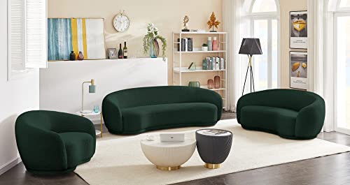 Meridian Furniture 693Green-S Hyde Collection Modern | Contemporary Boucle Fabric Upholstered Sofa, Green, 89.5" W x 38" D x 27.5" H