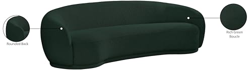 Meridian Furniture 693Green-S Hyde Collection Modern | Contemporary Boucle Fabric Upholstered Sofa, Green, 89.5" W x 38" D x 27.5" H