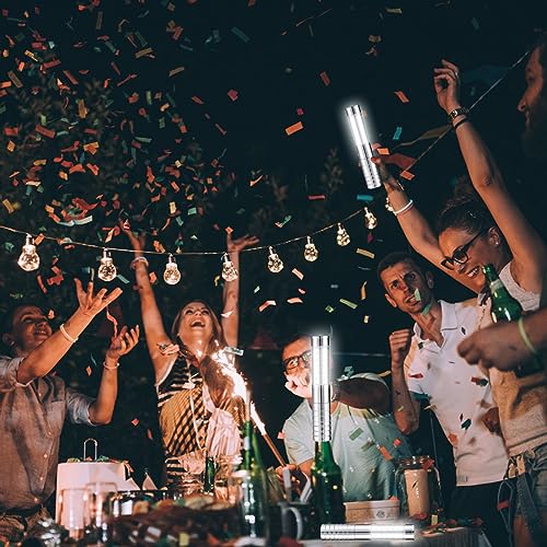 2PCS LED Strobe Baton Light Bright Rechargeable LED Light Club Signs for Bottle Service Reusable Nightclub Parties (Gold+Sliver)