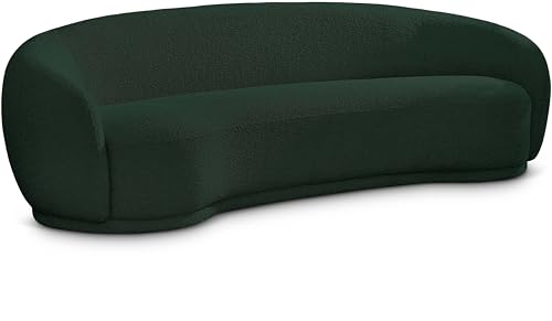 Meridian Furniture 693Green-S Hyde Collection Modern | Contemporary Boucle Fabric Upholstered Sofa, Green, 89.5" W x 38" D x 27.5" H
