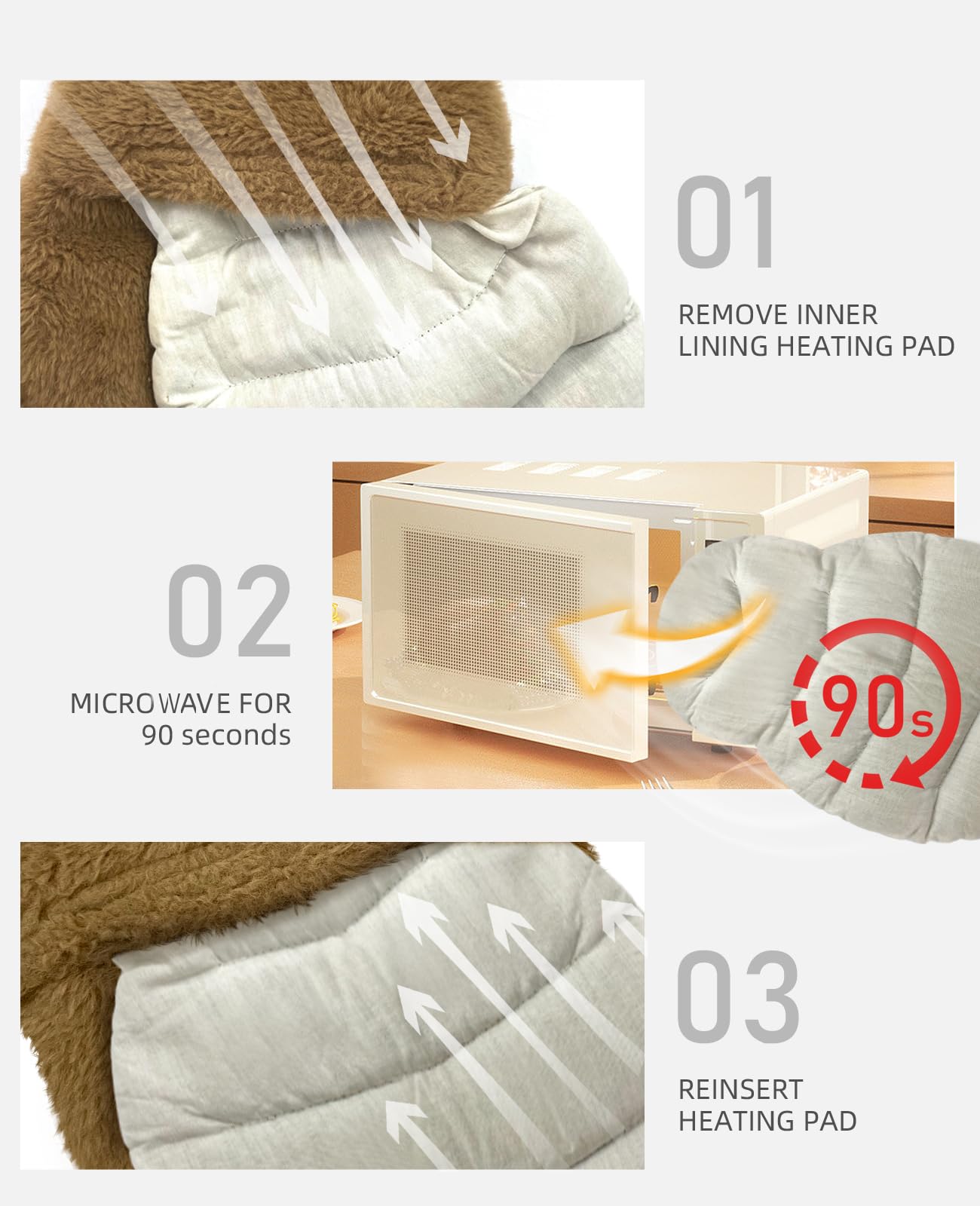 COMOIL Otter Microwave Heating Pad,Removable Weighted Heated Stuffed Animal,15"*8"Adorable Soft Short Plush Heat Pack for Relief