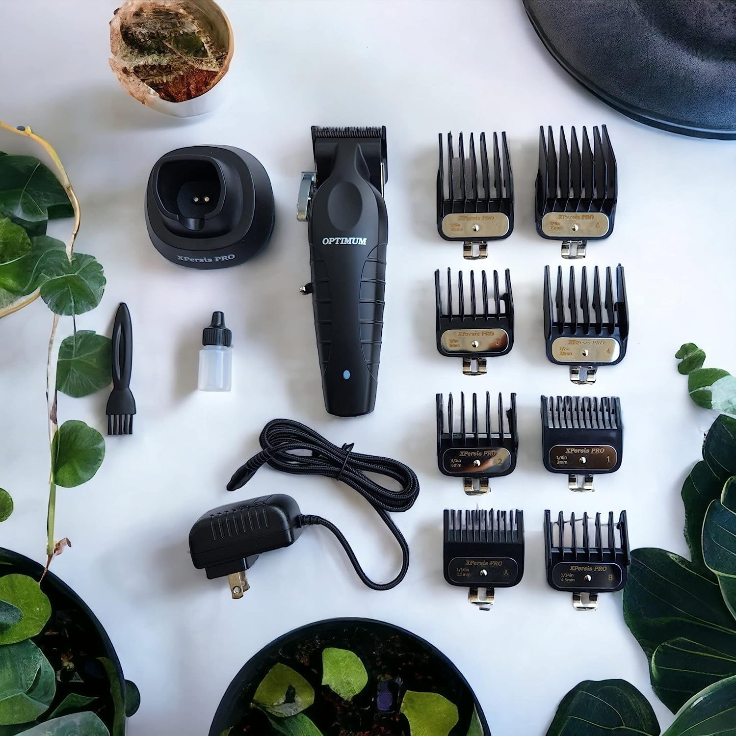 XPERSIS PRO Optimum Ergonomic Design DLC Taper Blade Black Cordless Hair Clipper for Barbers, Professional Mens Hair Clipper + Electric Razor Foil Shaver with Sharp Blades