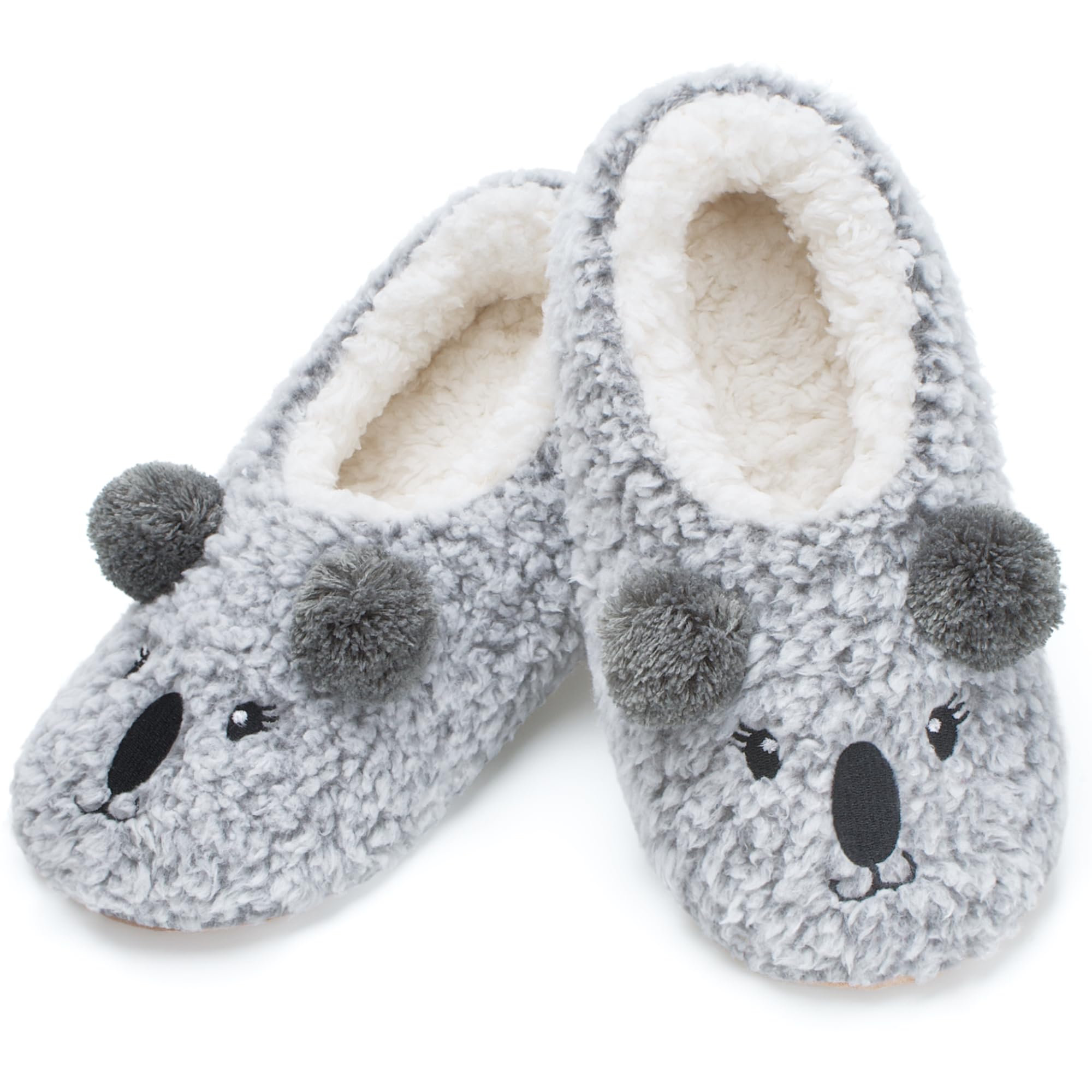 cosyone1997 Cute Slippers for Women Adults Kids Girls Boys Teens, Fuzzy Bedroom Shoes Indoor, Soft Cozy Fluffy House Socks, Unique Funny Christmas Gifts for Mom Grandma Animal Lovers, Koala Size 7-8