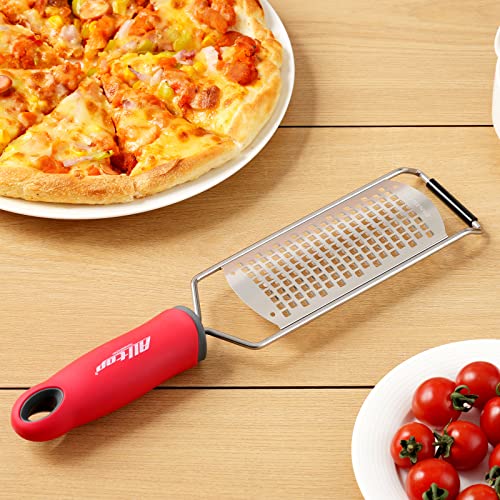 ALLTOP Lemon Zester Grater,Stainless Steel Wide Blade with Handle&Protective Cover for Cheese Citrus Ginger Garlic Nutmeg Chocolate Vegetables Fruits,Pro Kitchen Tool - Medium Fine Shred