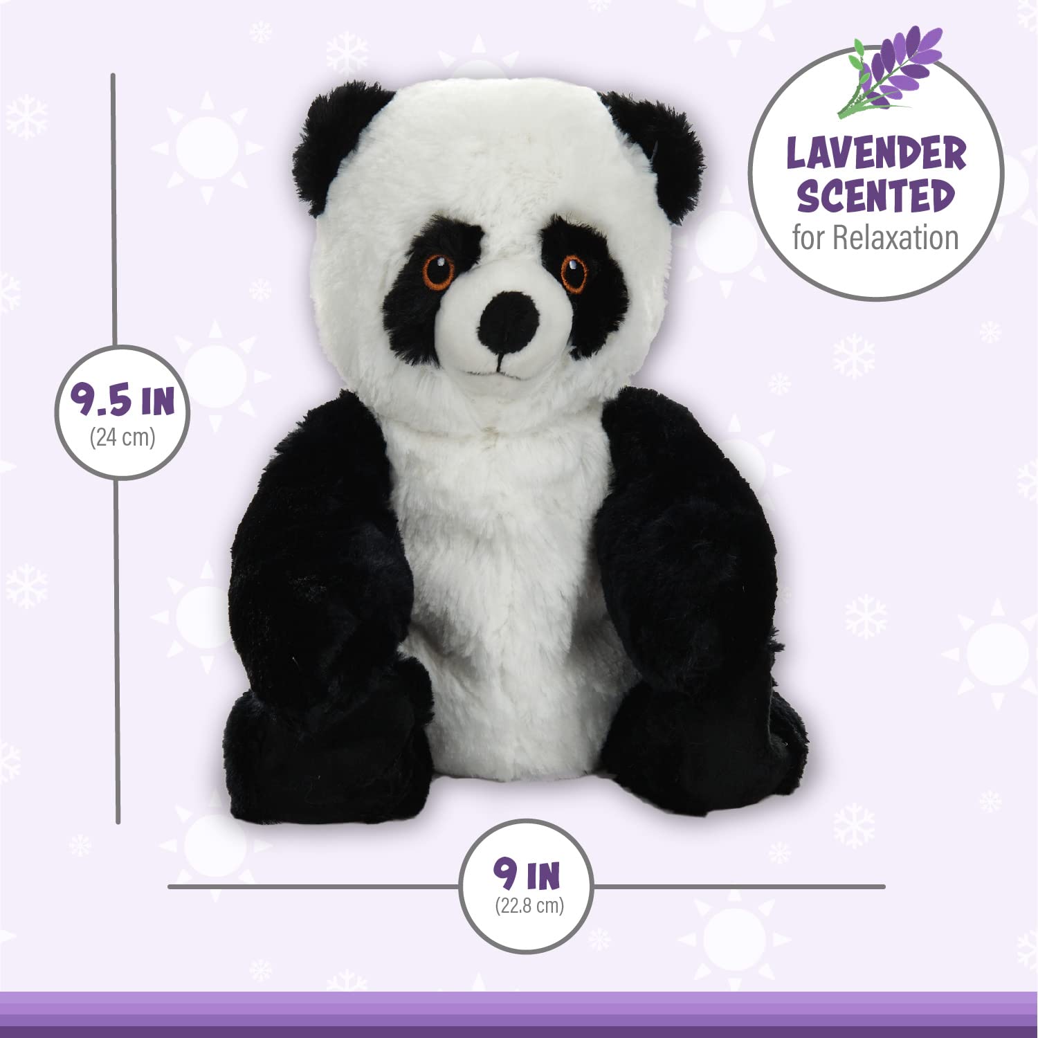 Warm Pals - Bamboo Panda - 1.5lbs - Cozy Microwavable Lavender Scented Plush Toys - Heated Stuffed Animal - Heatable Coolable Bedtime Comfort Plushie