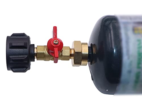 METER STAR QCC1 Propane Filler Adapter for Camping Grill 1LB Cylinder Tank from 20~40LBS Cylinder with ON-Off Control Valve LP Gas Refiller