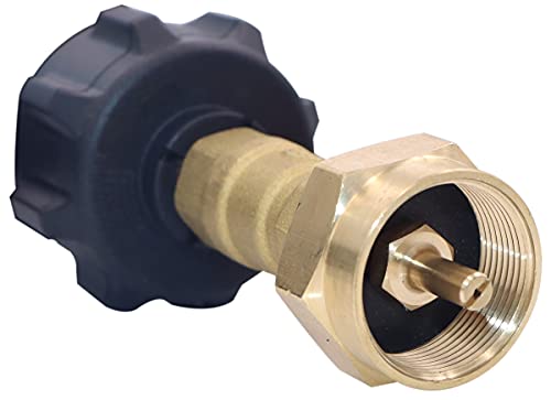 METER STAR QCC1 Propane Filler Adapter for Camping Grill 1LB Cylinder Tank from 20~40LBS Cylinder with ON-Off Control Valve LP Gas Refiller