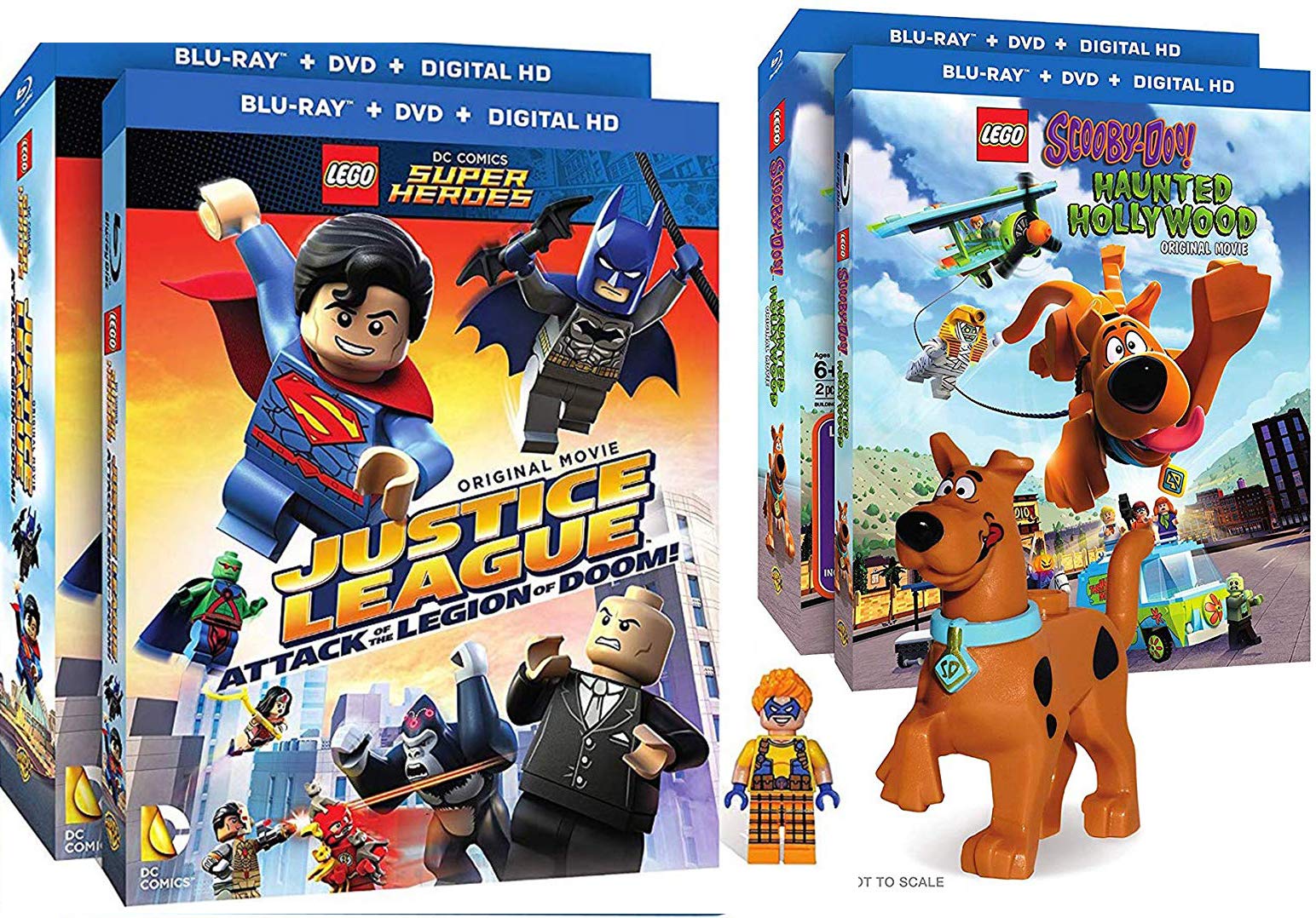 DogBat LEGO Character Movie Pack Trickster Pack Blu Ray + DVD Justice League: Attack of the Legion of Doom! Scooby-Doo Haunted Hollywood w/ Figurine Special Edition Super Double Feature 2 Pack