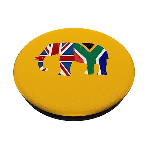 South Africa Elephant Ideas Kids & UK South African Flag PopSockets Swappable PopGrip
