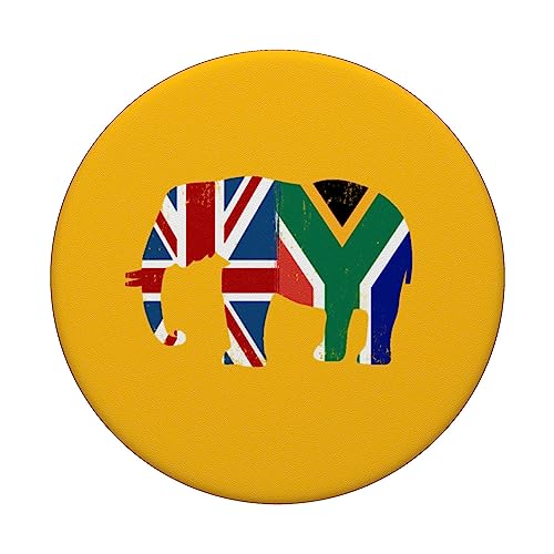 South Africa Elephant Ideas Kids & UK South African Flag PopSockets Swappable PopGrip