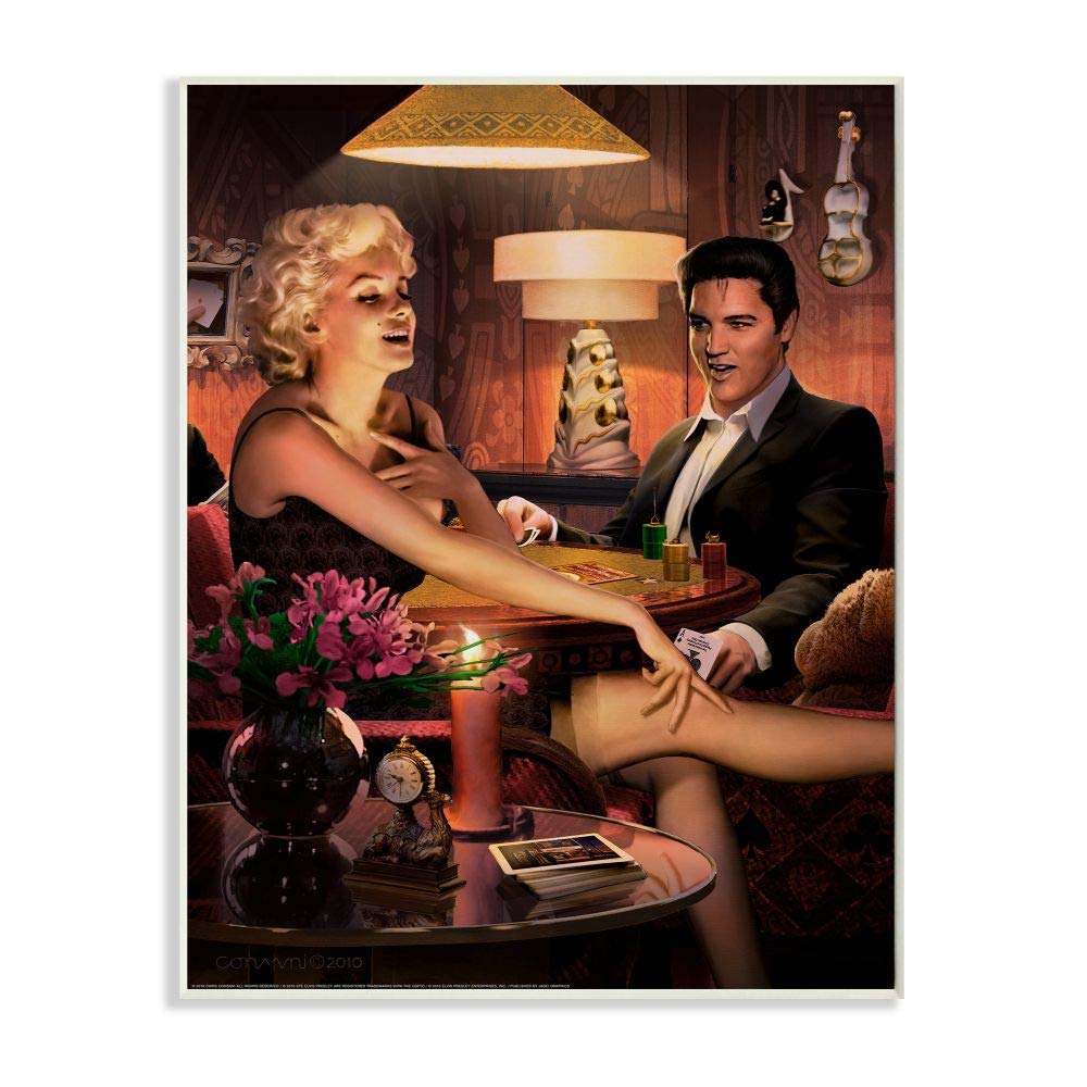 Stupell Industries Poker Game Vintage Hollywood Movie Star Classic Illustration, Design by Artist Jadei Graphics Art, 13 x 0.5 x 19, Wall Plaque