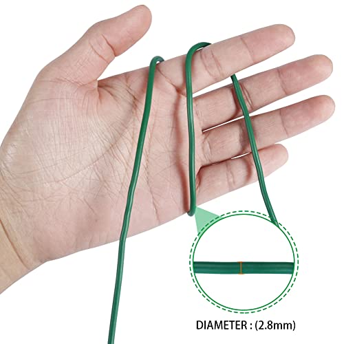 Tenn Well Green Garden Plant Ties, 66 Feet 2.8mm Bendable Plant Training Wire Trellis Wire for Supporting Tomato Plants, Climbing Roses and Cucumbers (2PCS X 33 Feet)