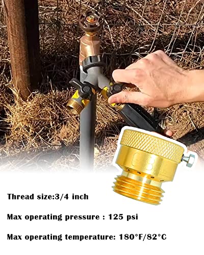 4 Pcs Anti Siphon Valve, Hose Bib Vacuum Breaker Set 3/4 Inch GHT Hose Backflow Preventer for Garden Spigot RV Hose Connection with Sealing Tape and Washers