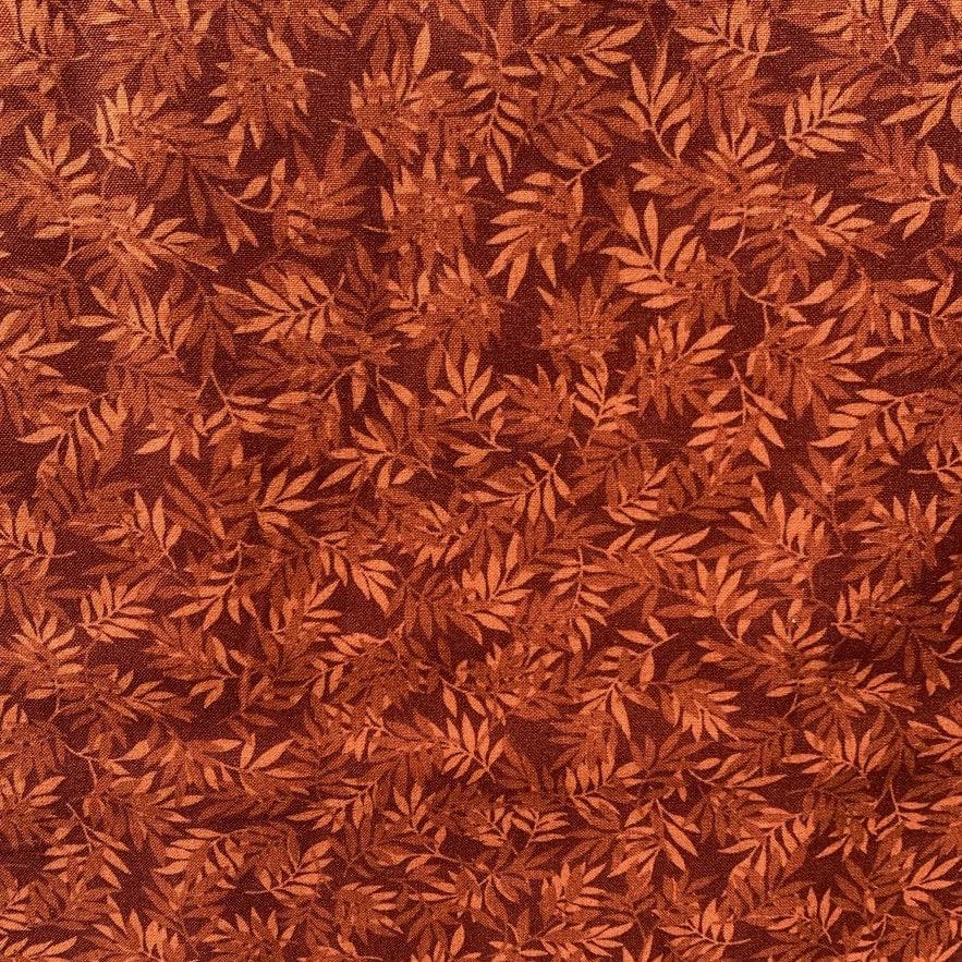 Sweet Foliage Brown Cotton Fabric, 1-Yard PRECUTS