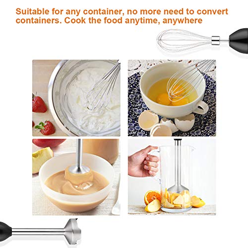 YISSVIC Immersion Hand Blender, 4 in 1 9 Speed Stick Blender with 500ml Food Grinder 700ml Container Chopper Whisk Puree Infant Food, Smoothies, Sauces Soups (1000W 4 In 1 Silver)