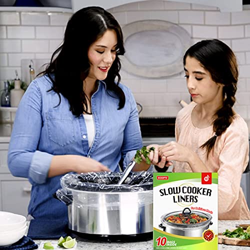 ECOOPTS Slow Cooker Liners Disposable Cooking Bags Small Size Pot Liners Fit 1QT to 3QT Suitable for Oval & Round Pot (10)