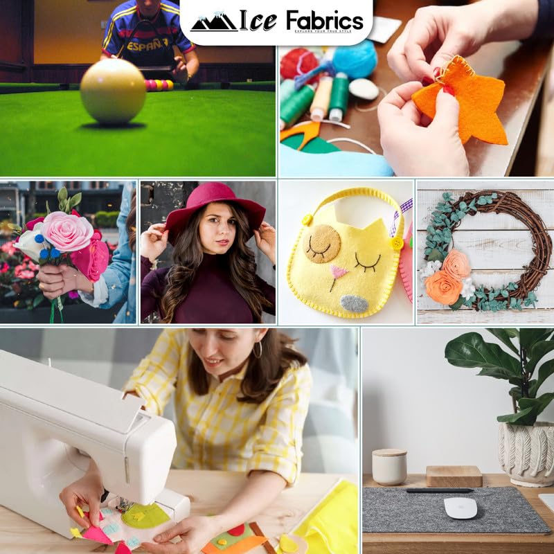 Ice Fabrics Craft Felt Fabric by The Yard - 72" Wide & 1.6mm Thick Acrylic Felt - Soft and Durable Red Fabric for DIY Arts & Crafts, Decorations and More - 1 Yard Red