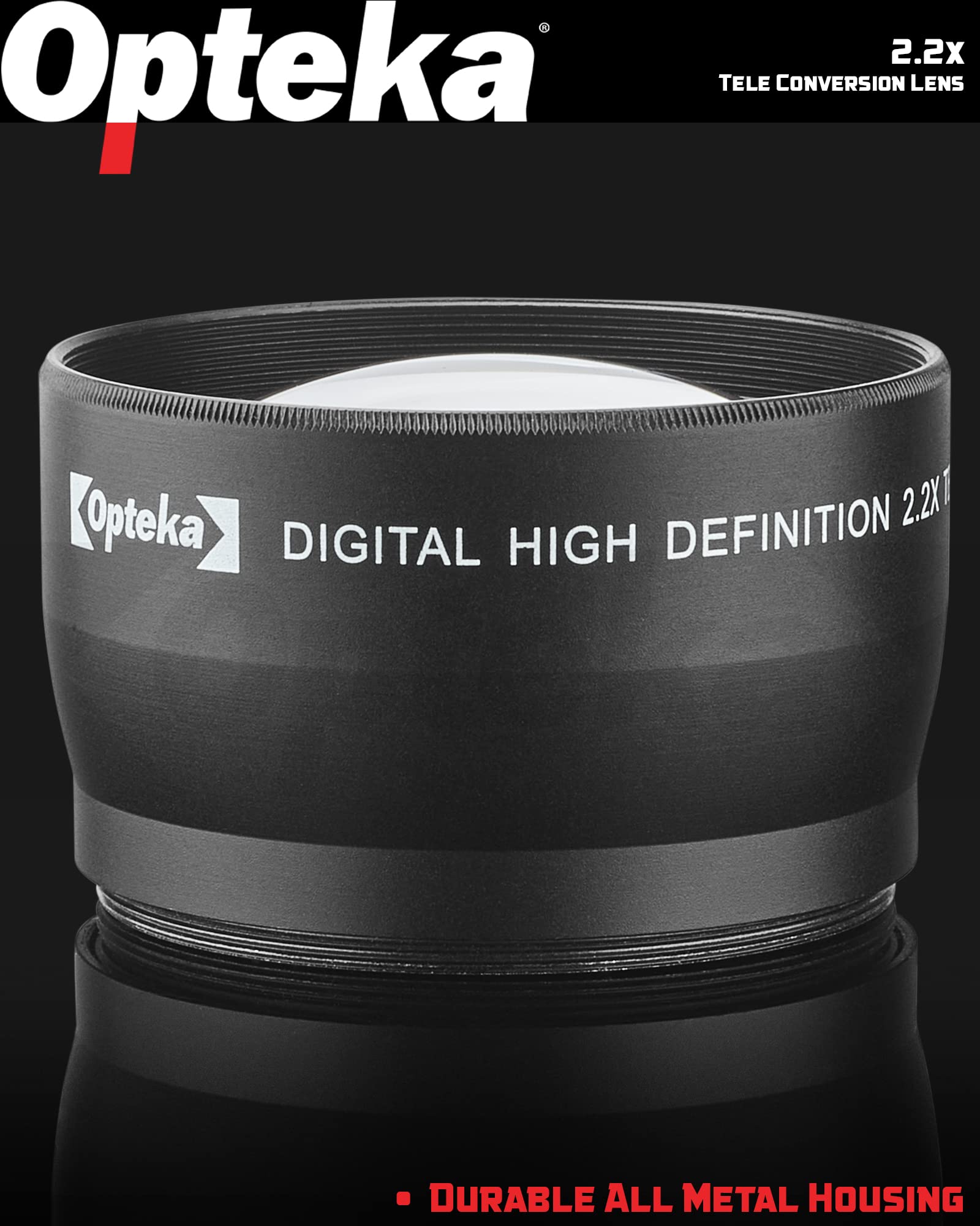 Opteka 52mm 2.2X High Definition AF Telephoto Lens for Canon, Fuji, Nikon, Panasonic and Sigma Threaded Lenses