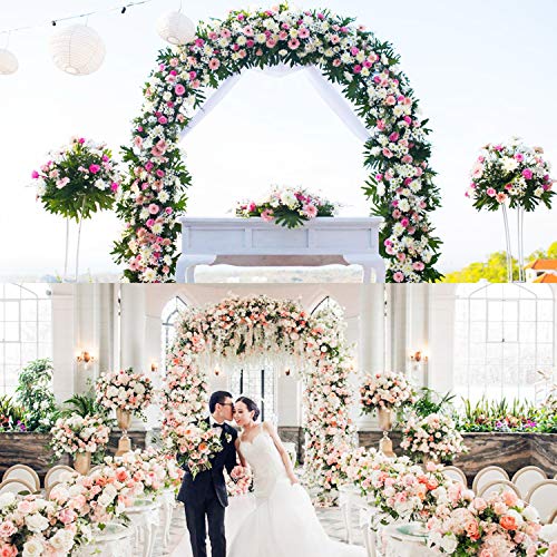 Garden Arch Trellis for Climbing Plants Outdoor Weddings Arch Metal Trellis Arch Garden Arbor (White)