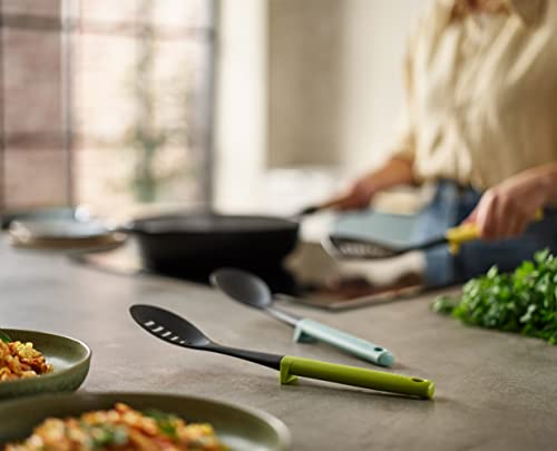 Joseph Joseph Duo 3-Piece Utensil Set with Integrated Tool Rests: Scratch-Free Use on Non-Stick Cookware, Includes Solid & Slotted Spoons and Turner, Heat-Resistant