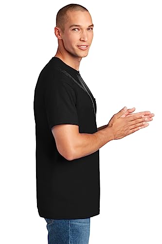 Fruit of the Loom Men's Pocket Crew Neck T-Shirt (Pack of 4), Black, X-Large