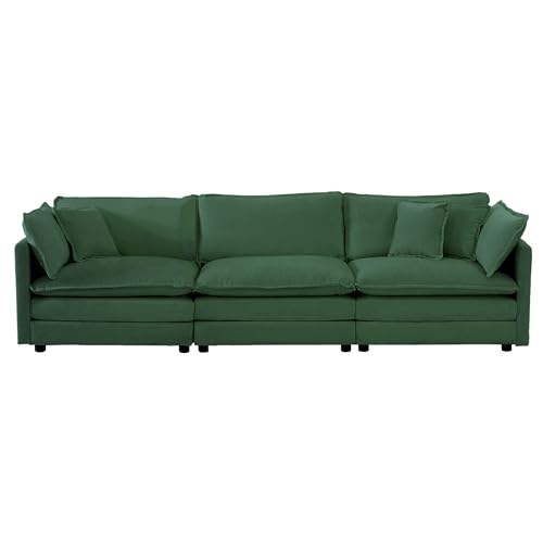 Free Combination Oversized Modular Sectional Sofa with Reversible Chaise,Chenille Upholstered L-Shaped 4-Seat Corner Couch w/Movable Ottoman,Comfy Leisure Cloud Boucle Sofá Sleeper Lounge Sofabed