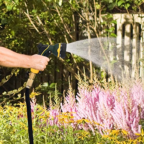 NGreen Garden Hose Sprayer Nozzle - Water Spray with 8 Adjustable Patterns, Impact Resistant and Non-Slip for Watering Plants, Pets Bathing and Cleaning,Car Washing