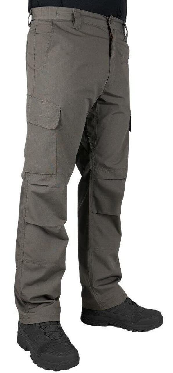 LAPG Men's Urban Ops Tactical Pants, Gusseted Crotch Lightweight Cargo Pants, Elastic Waistband Ripstop Work Pants, Water & Stain Resistant Pants for Men, Sierra, 36W x 32L