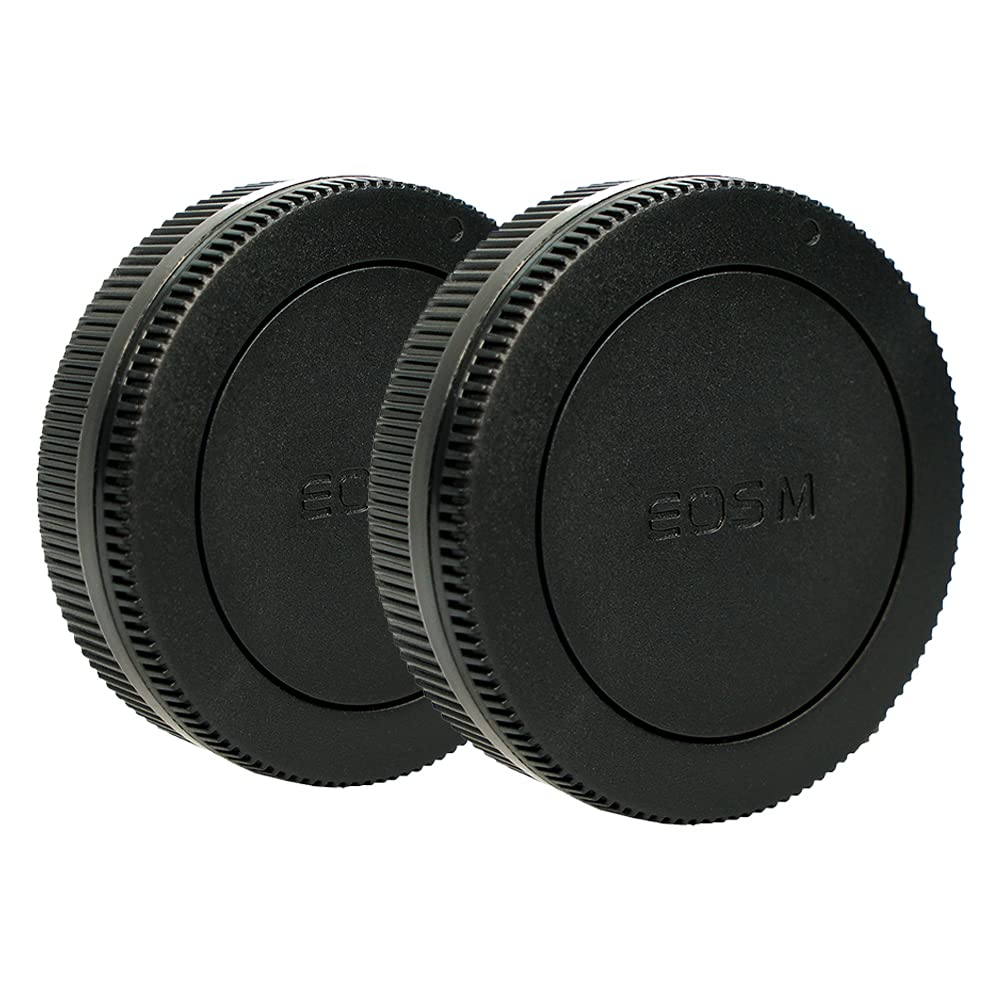 NIYI 2Sets Camera Body Cap and Lens Rear Cap Kit, Compatible with Canon EOS M Mount Mirrorless Camera Rear Lens Protector Cover and Body Protector Set