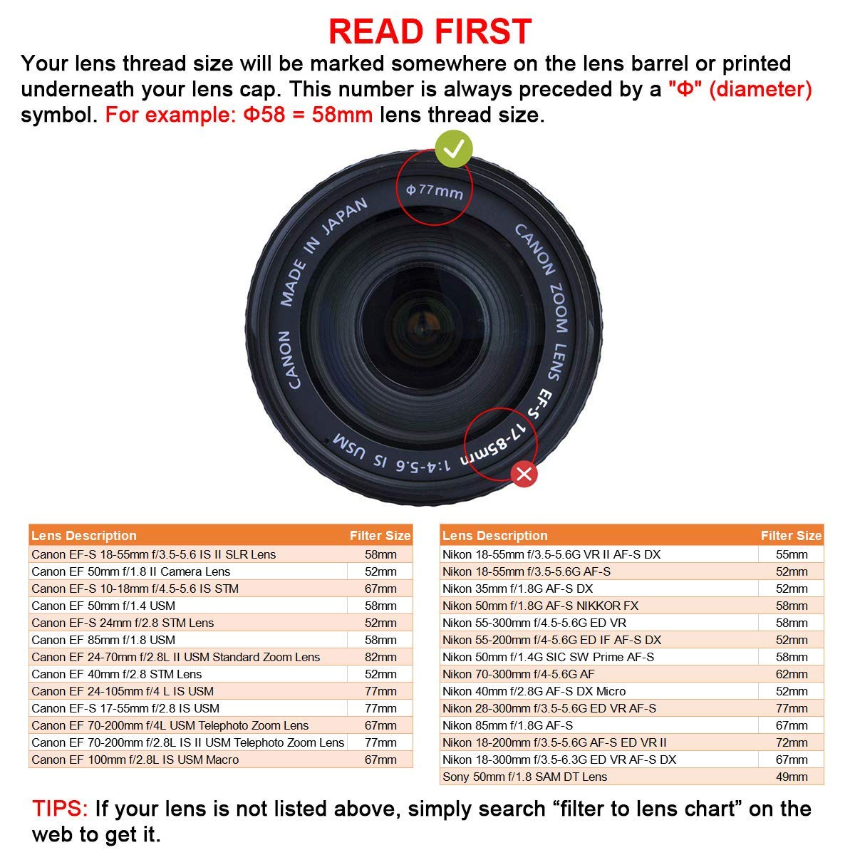 waka 77mm MC UV Filter - Ultra Slim 16 Layers Multi Coated Ultraviolet Protection Lens Filter for Canon Nikon Sony DSLR Camera Lens