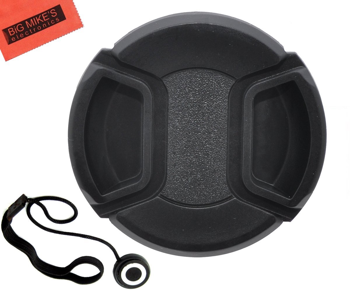 Big Mike's 55mm Universal Snap-On Lens Cap for Sony A-Mount Lenses 16-70mm, 18-55mm, 18-70mm, 28-70mm, 55-200mm, 35mm f/1.4G, 35mm f/1.8, 50mm f/1.4, 50mm f/2.8, 85mm f/2.8, 100mm f/2.8 - Black