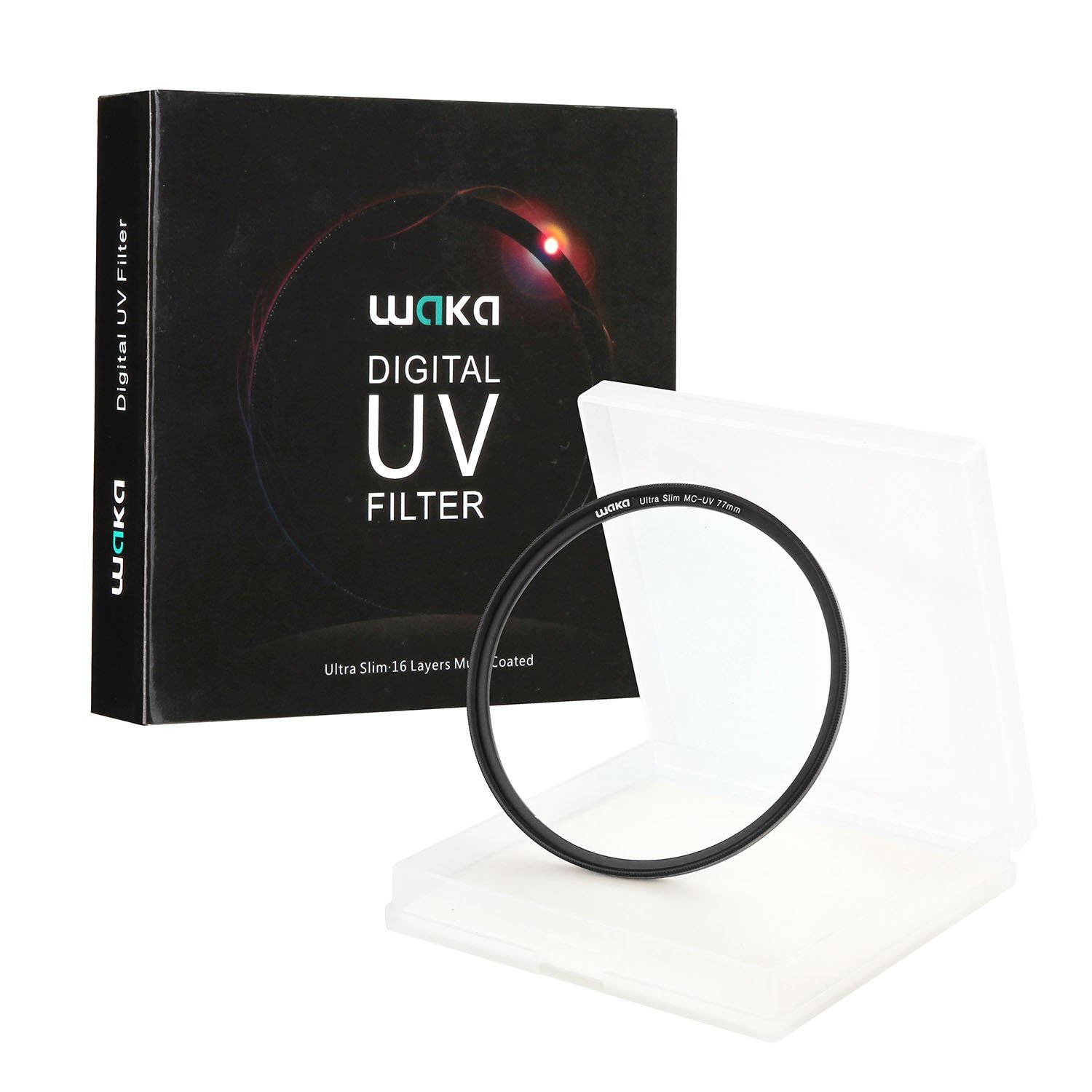 waka 77mm MC UV Filter - Ultra Slim 16 Layers Multi Coated Ultraviolet Protection Lens Filter for Canon Nikon Sony DSLR Camera Lens