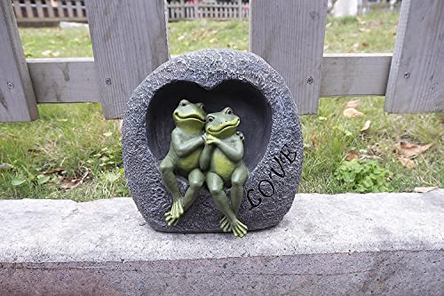 Frog Lover Statue Garden Sculpture Great Choice of Froggies Statue Outdoor Accessories Decor for Outside 7.28 Inch H