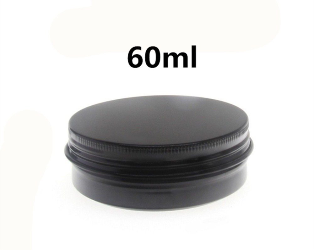 2 oz.Tins Black Aluminum Metal Tin Round Screw Top Lid Containers Jars Metal Storage Tin Jars for Lip Balm DIY Cosmetics Salves,2 Ounce/60 ML,12 Pack