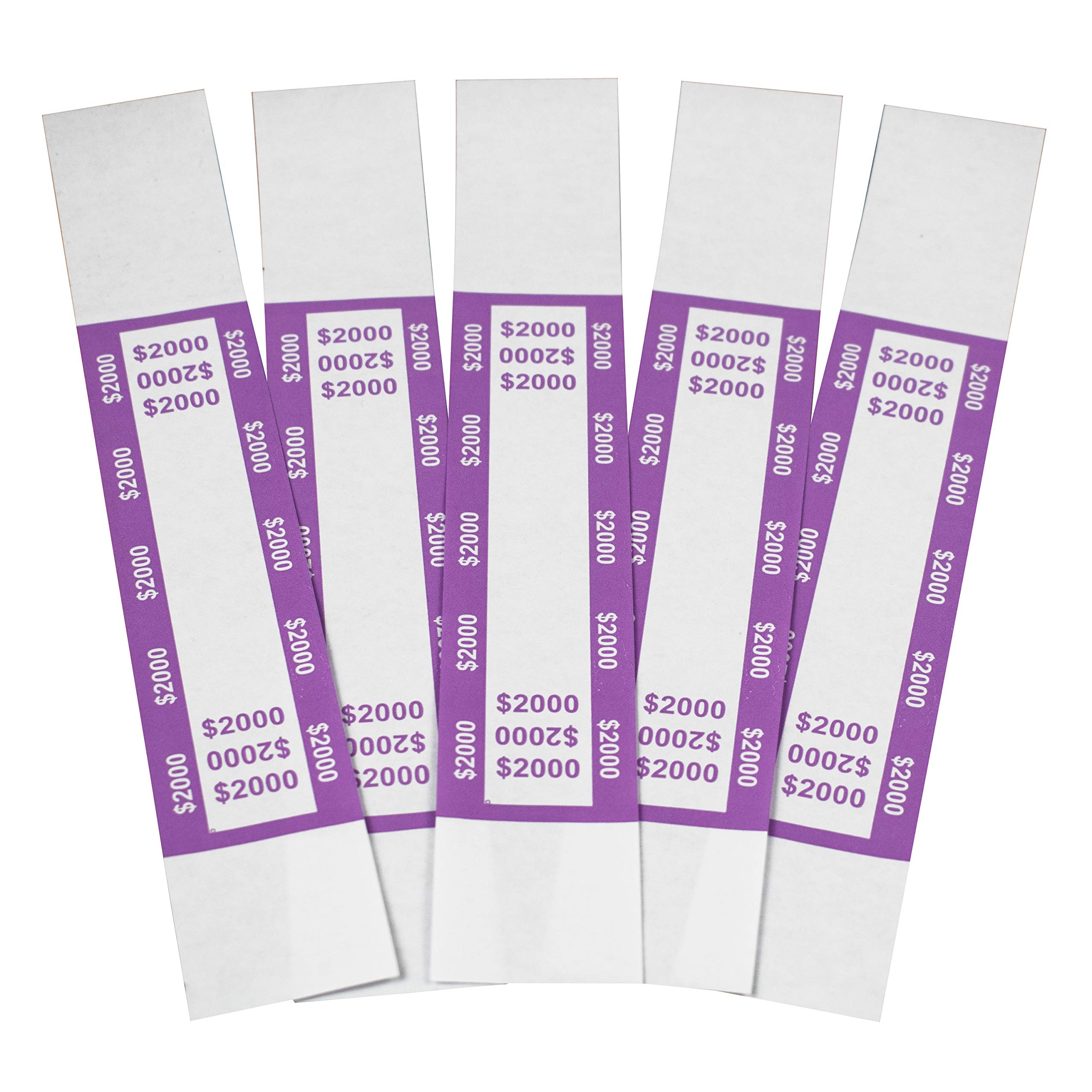 Royal Sovereign $2000 Currency Straps, Violet, 1000 Count (RMCS-2000)