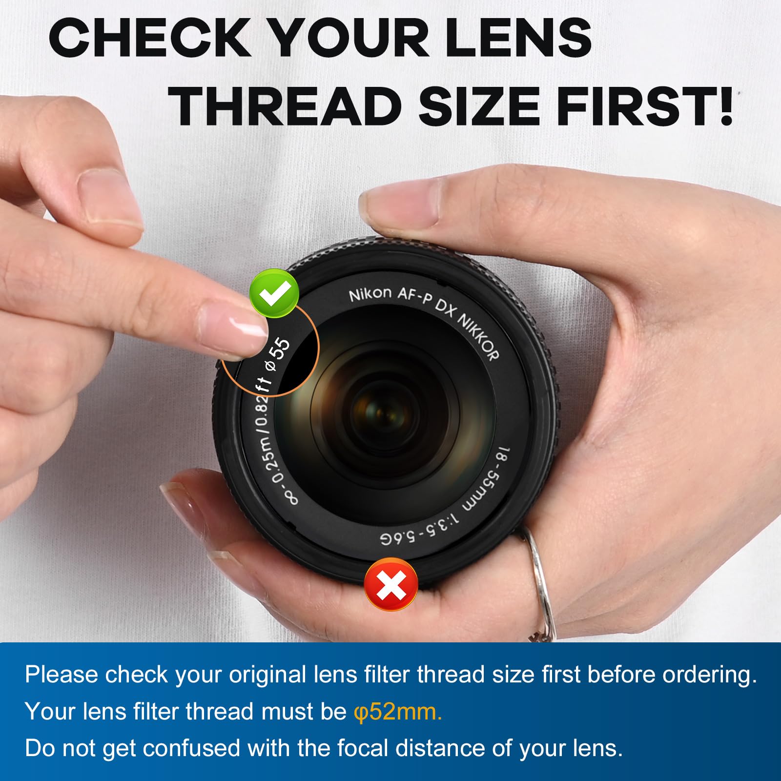 Lightdow 52MM 0.43x High-Definition Wide Angle + Macro Lens Attachment for Nikon D-Series and More - Enhance Your Photography Creativity (φ52mm)