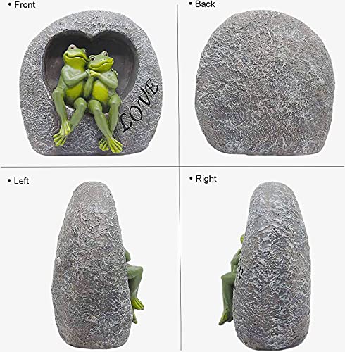 Frog Lover Statue Garden Sculpture Great Choice of Froggies Statue Outdoor Accessories Decor for Outside 7.28 Inch H