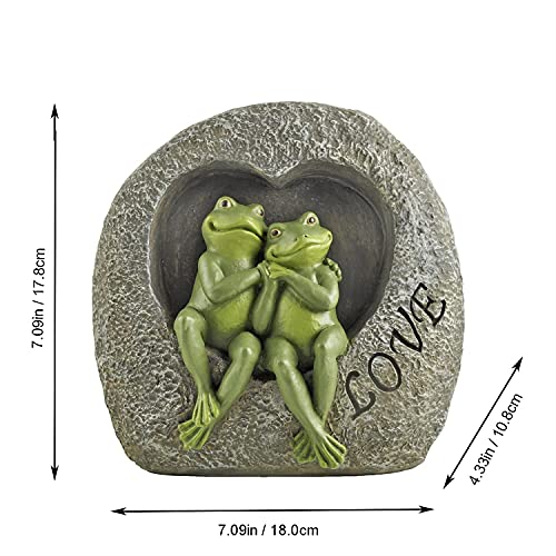 Frog Lover Statue Garden Sculpture Great Choice of Froggies Statue Outdoor Accessories Decor for Outside 7.28 Inch H