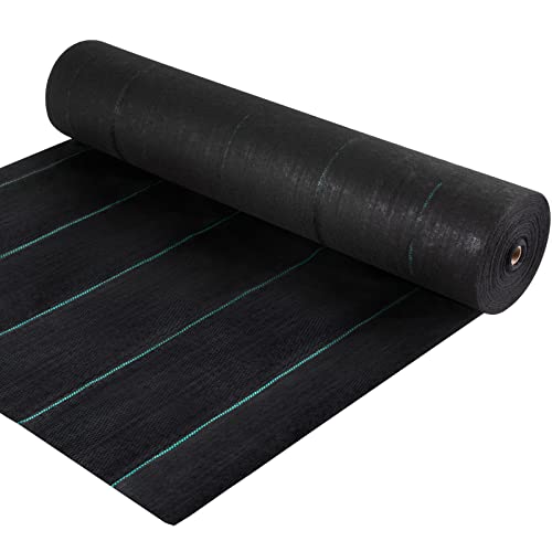 VEVOR Weed Barrier, 5.8oz Landscape Fabric, 4ft x 300ft Cover Mat Heavy Duty Woven Grass Control Geotextile for Garden, Patio, 4FT300FT-5.8OZ, Black
