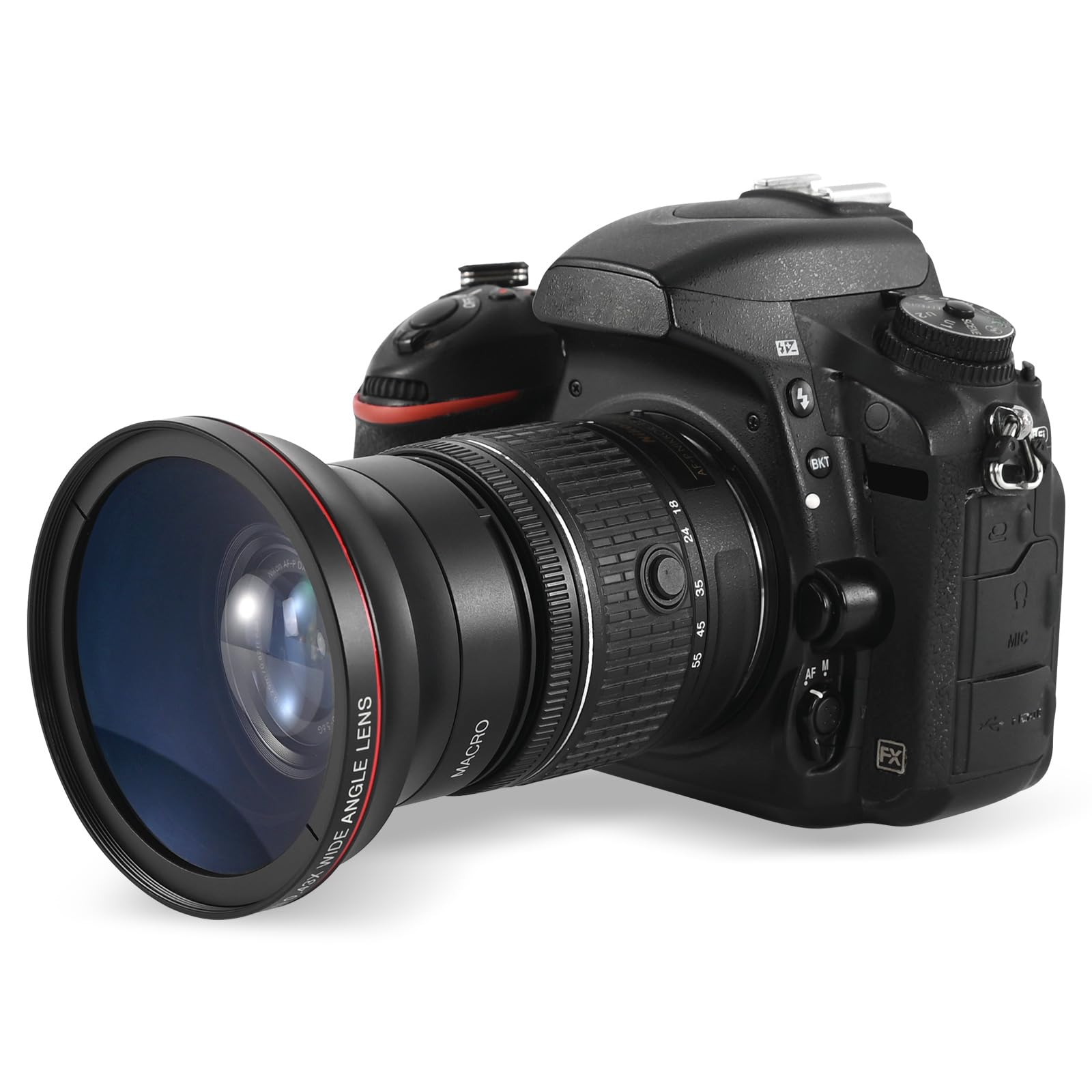 Lightdow 52MM 0.43x High-Definition Wide Angle + Macro Lens Attachment for Nikon D-Series and More - Enhance Your Photography Creativity (φ52mm)