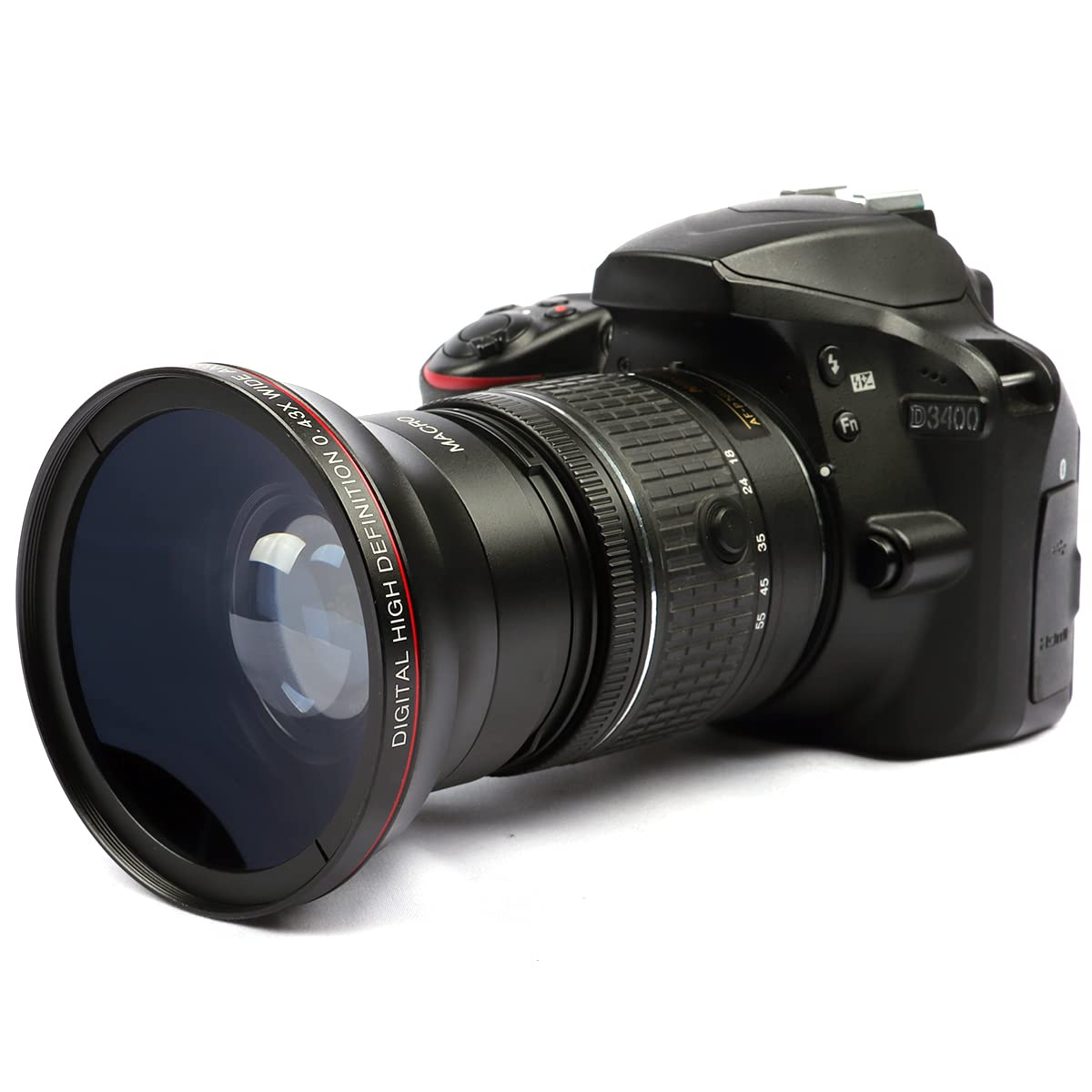 Lightdow 52MM 0.43x High-Definition Wide Angle + Macro Lens Attachment for Nikon D-Series and More - Enhance Your Photography Creativity (φ52mm)