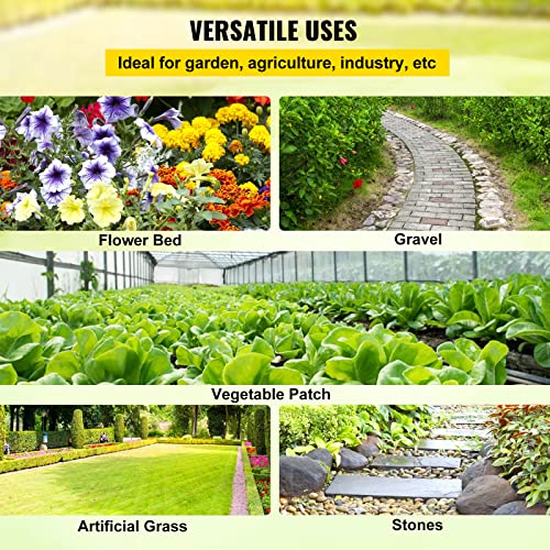 VEVOR Weed Barrier, 5.8oz Landscape Fabric, 4ft x 300ft Cover Mat Heavy Duty Woven Grass Control Geotextile for Garden, Patio, 4FT300FT-5.8OZ, Black
