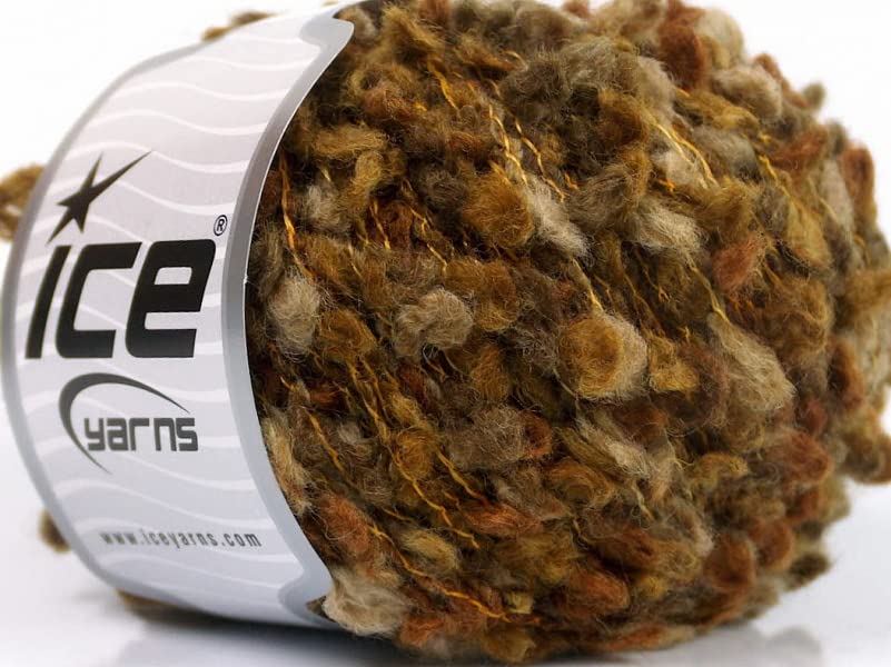 Bobble Browns - Sale Boucle Wool Blend Yarn - 50 Grams (1.75 Ounces) 65 Meters (71 Yards)
