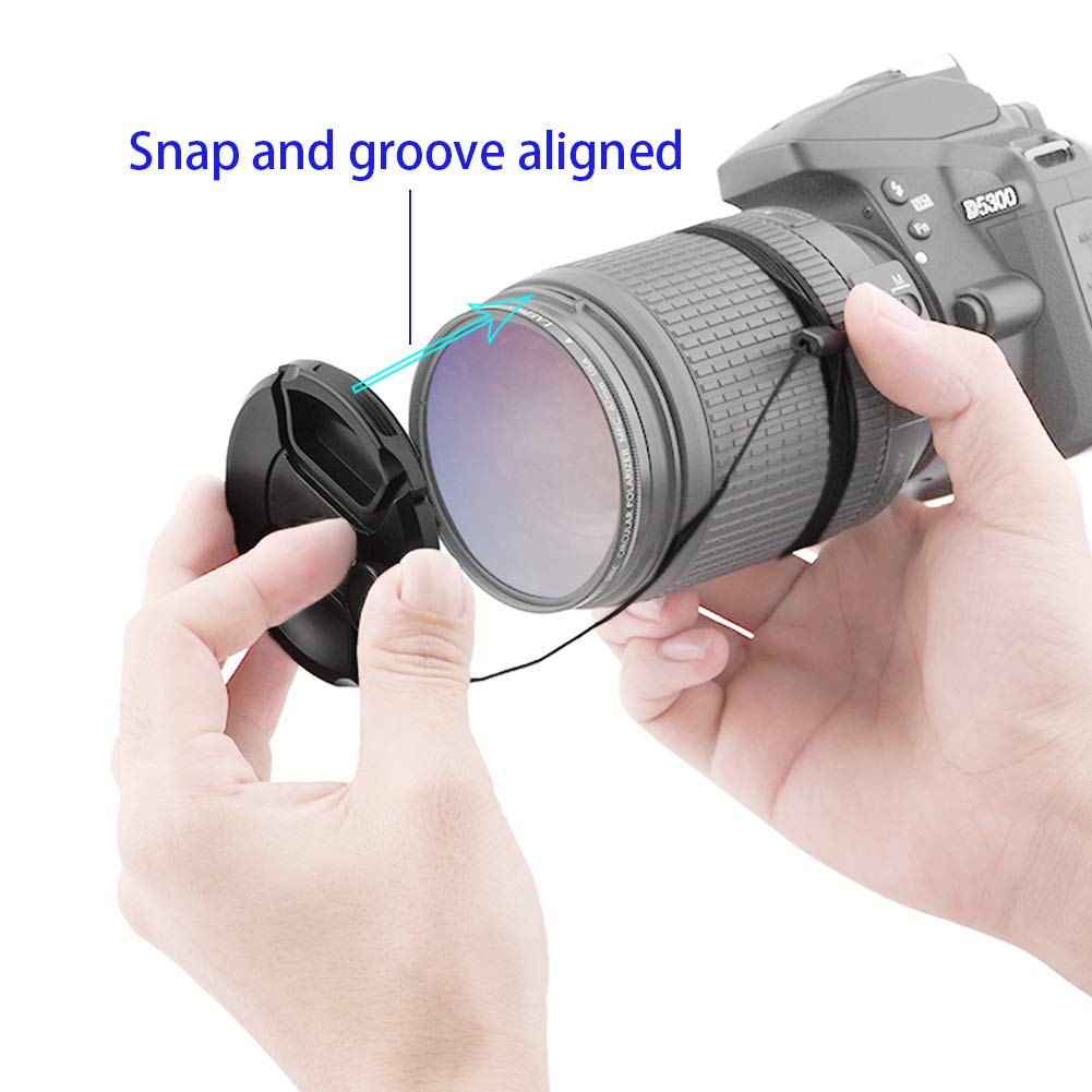 HUIPUXIANG 77mm Lens Cap Compatible for Canon EF 70-200mm f/2.8L IS II/III USM & RF 70-200mm f/4L IS USM, Black Plastic, 2 Pack