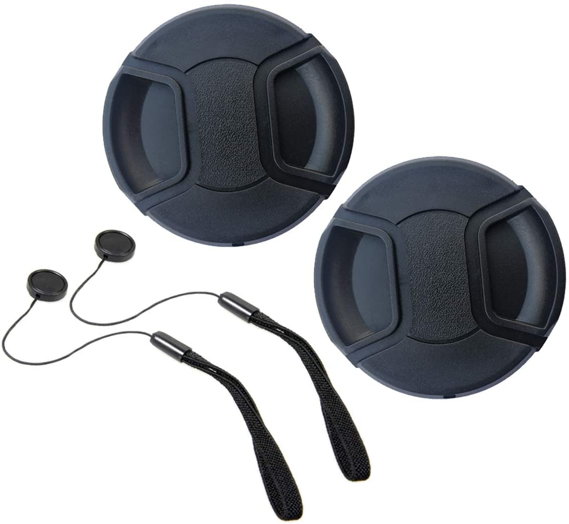 HUIPUXIANG 77mm Lens Cap Compatible for Canon EF 70-200mm f/2.8L IS II/III USM & RF 70-200mm f/4L IS USM, Black Plastic, 2 Pack