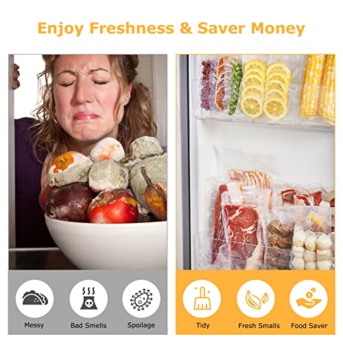 FRESKO Food Vacuum Sealer Machine, Compact but Powerful Full Automatic Food Sealer, Air Sealing System with Easy to Use, Dry & Moist Fresh Modes for All Food Saving Need, Sous Vide, Meal Prep