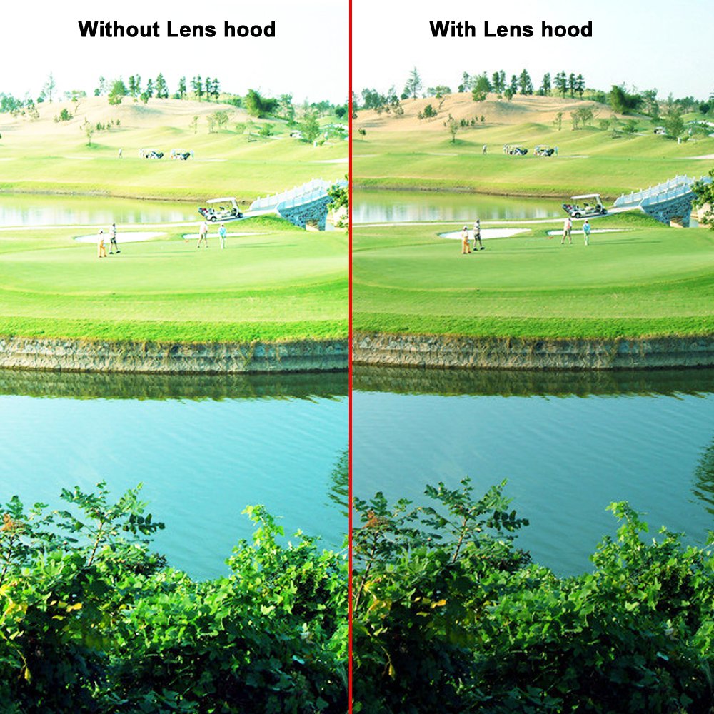 SIOTI 55mm Lens Hood, Matte Treatment Inside, Aluminum Material, Compatible with All Camera Lens S/C/N/F/O/P etc.(55mm)