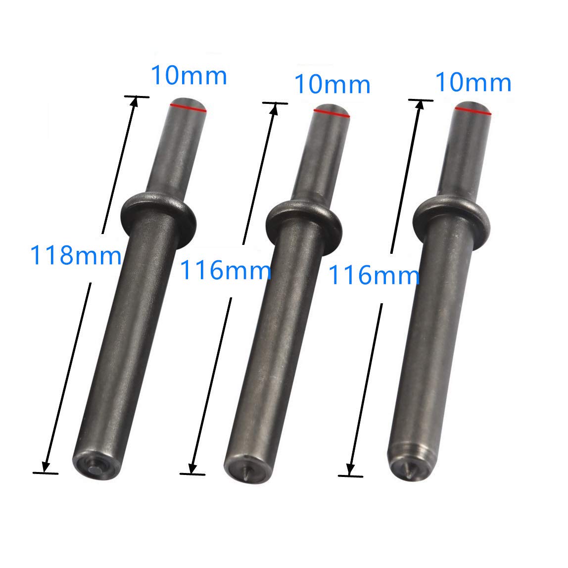 Titoe 7 Pcs Heavey Duty Smoothing Pneumatic Air Rivet Hammer Chisel Bits Tools Kit with Spring