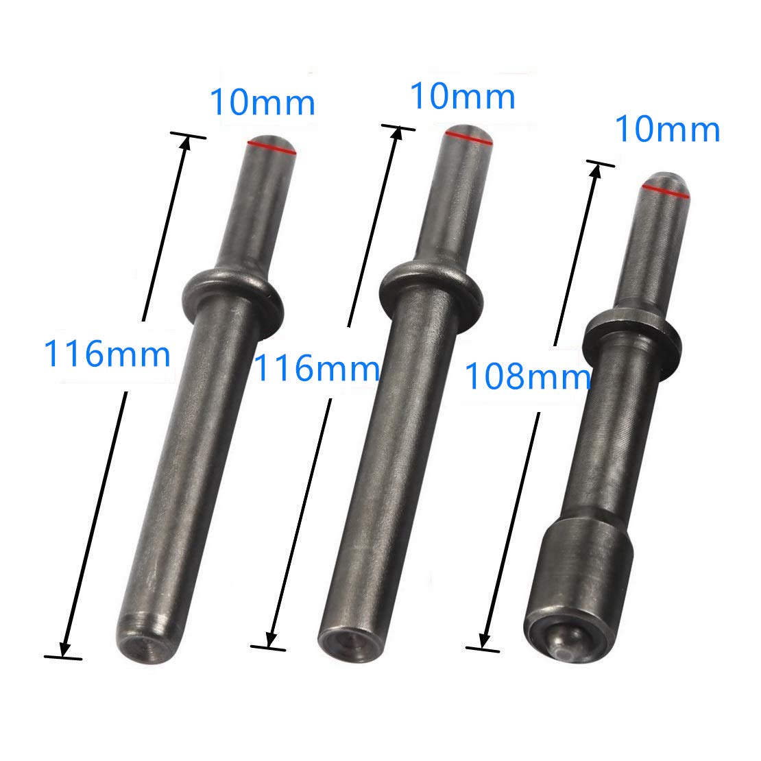 Titoe 7 Pcs Heavey Duty Smoothing Pneumatic Air Rivet Hammer Chisel Bits Tools Kit with Spring